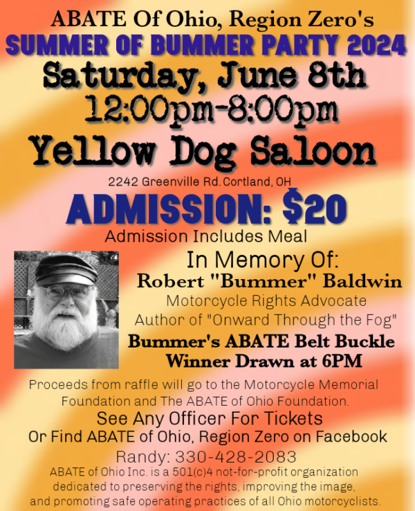Events from June 27 – June 8 – ABATE of Ohio
