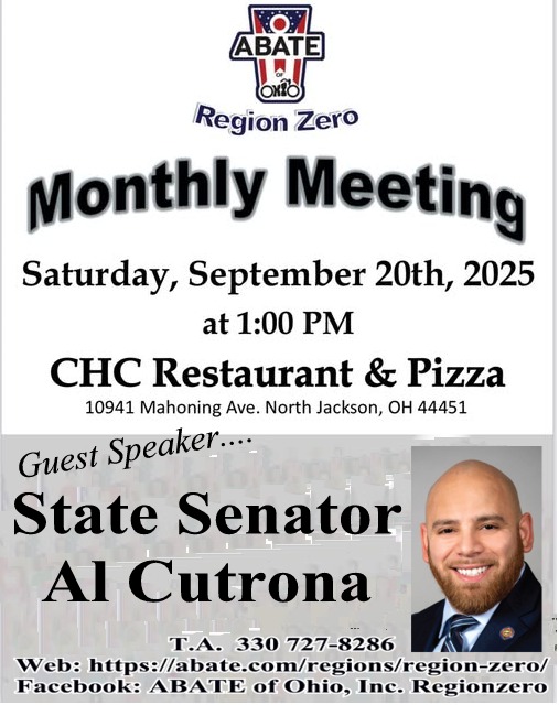 Region Zero Monthly Meeting -w- Al Cutrona - ABATE of Ohio Inc.